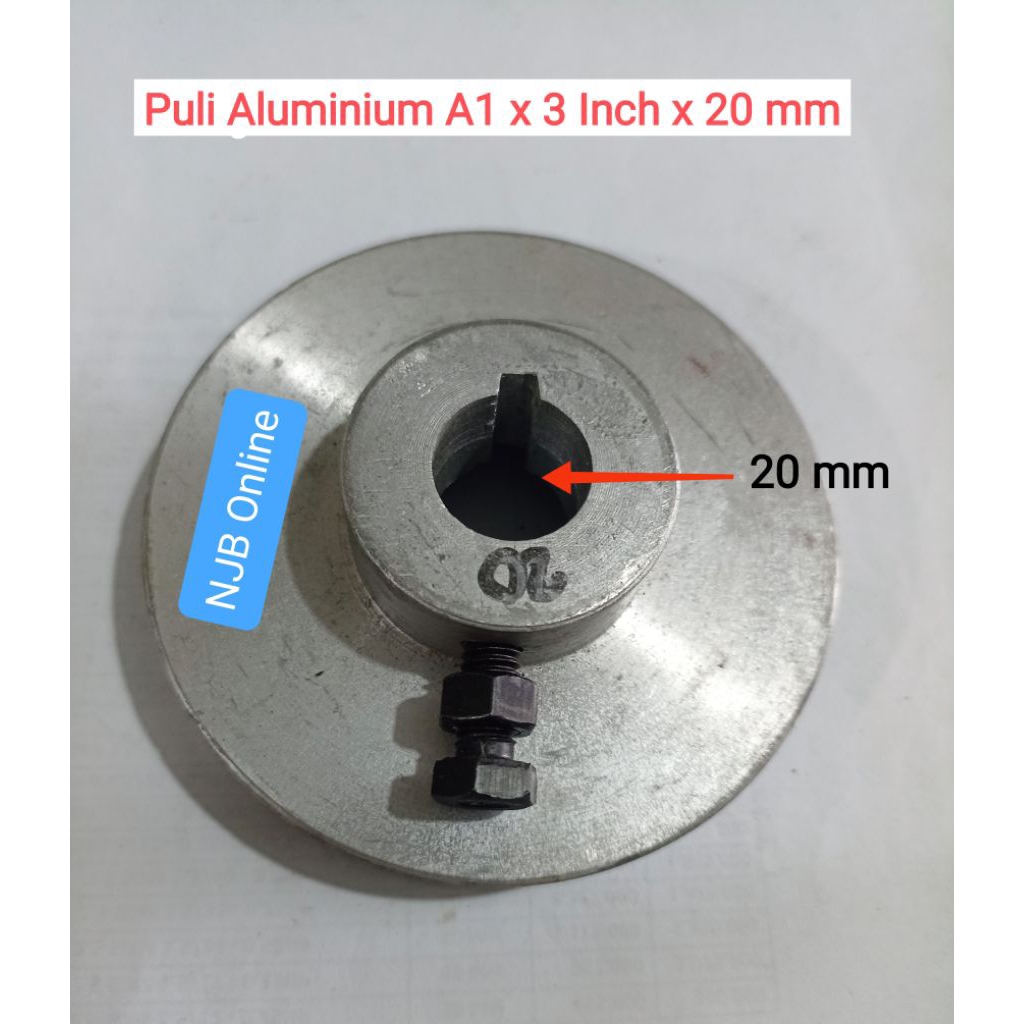 Jual Pulley Puli aluminium A1 jalur 3 inchi dan 4 inchi AS 20 mm ...