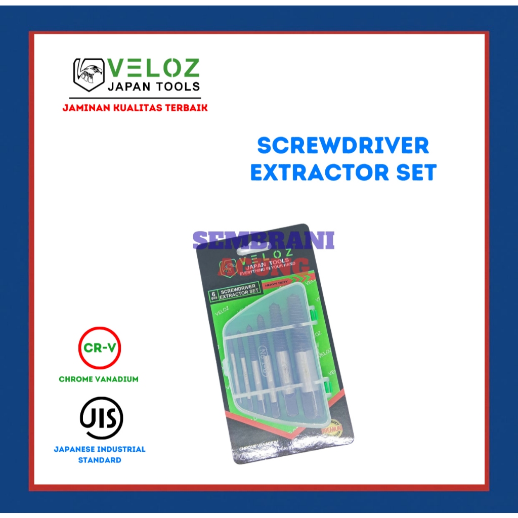 Jual VELOZ SCREWDRIVER EXTRACTOR SET 6PCS TAP BALIK BAUT PATAH JAPAN ...