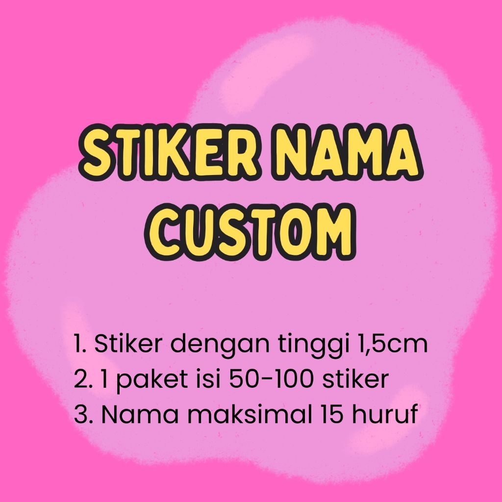 Jual STICKER NAMA CUSTOM/STIKER NAMA BARANG/STIKER NAMA WATERPROOF ...