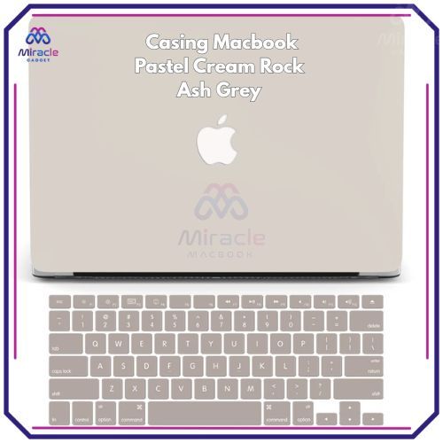Jual Case Macbook Pastel Cream Rock Ash Grey Free Keyboard Cover Casing ...