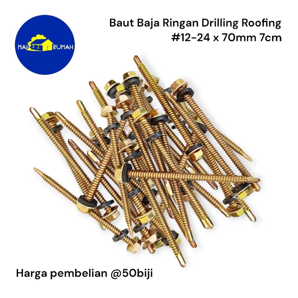 Jual Baut Baja Ringan Driling Ruping Roofing - XPTOOL / KURA #12-24 #12 ...