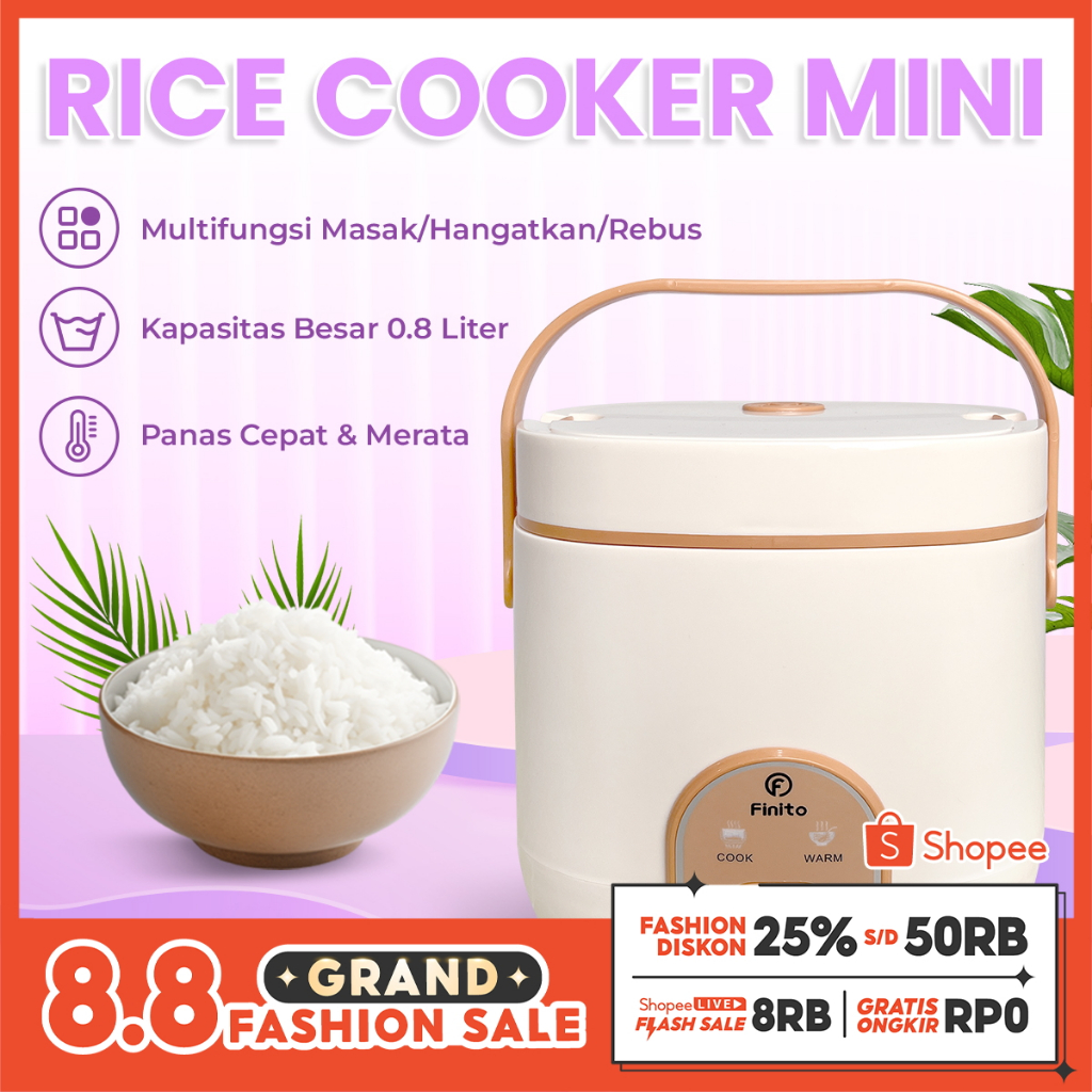 Jual Rice Cooker Magic Com Mini Merk Finito 0.8L 300W Penanak Nasi ...