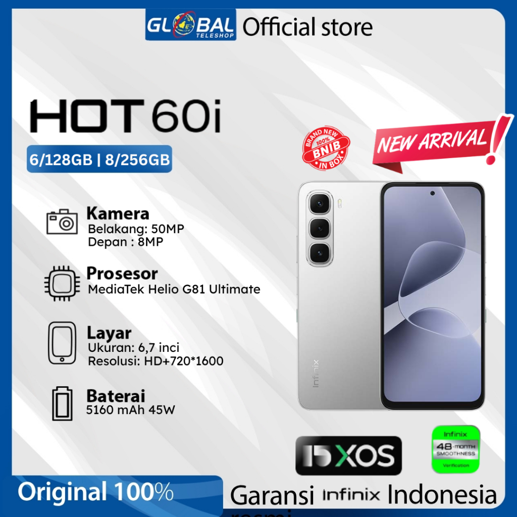 Jual Infinix Hot 60i 8/256GB Garansi Resmi | Shopee Indonesia