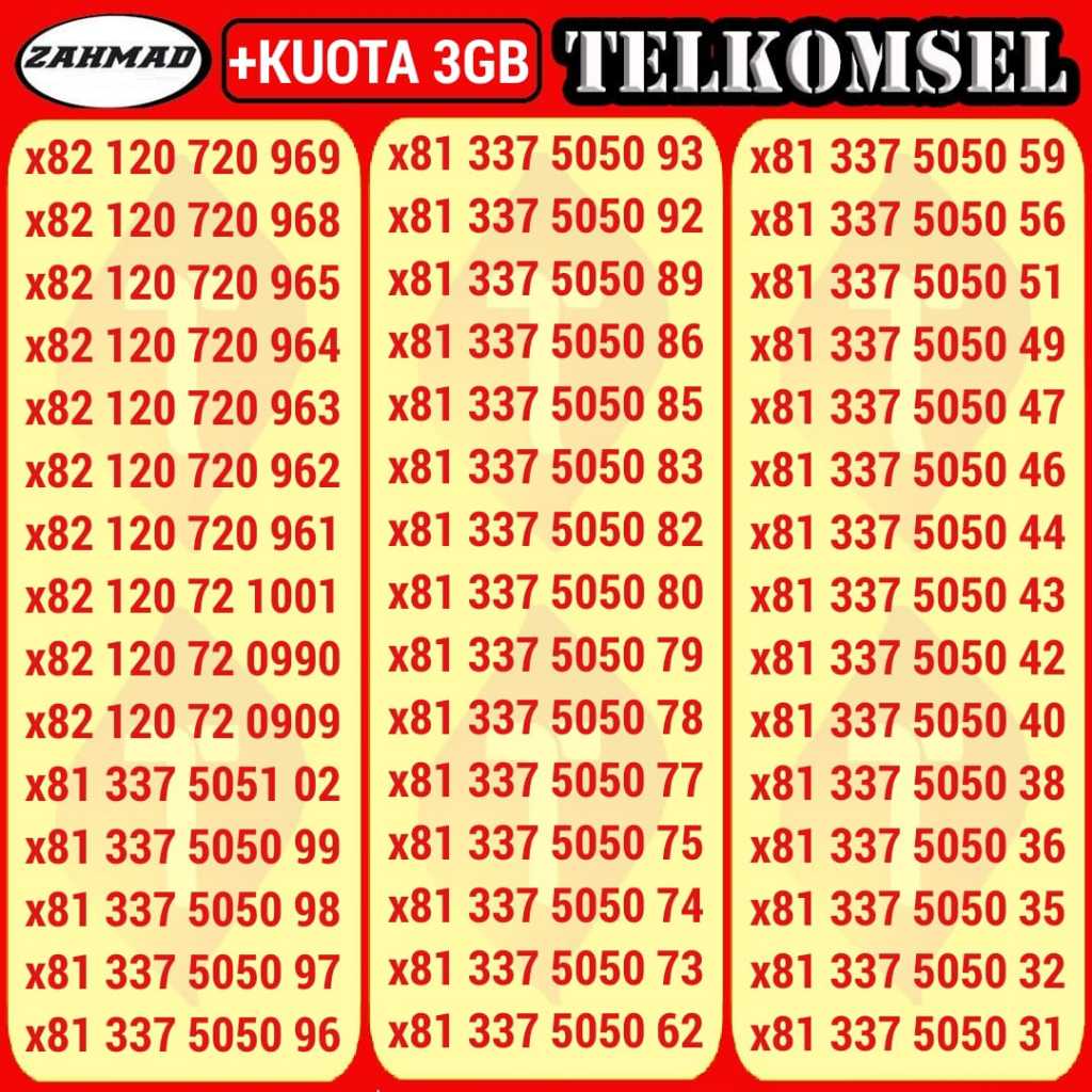 Jual TSEL-A) NOCAN Telkomsel Bonus Kuota kartu perdana nomor cantik ...