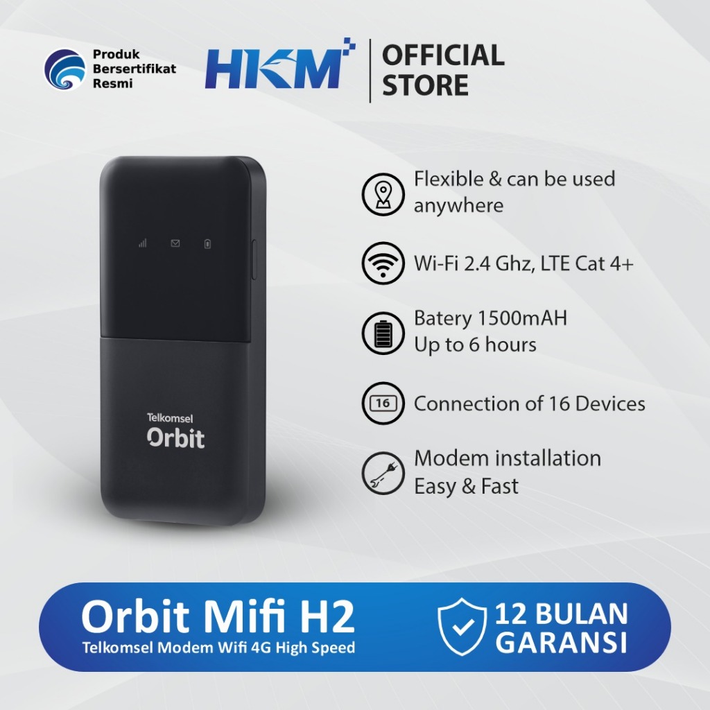 Jual Telkomsel Orbit Mifi H2 Portable Modem Wifi 4G HighSpeed | Shopee ...