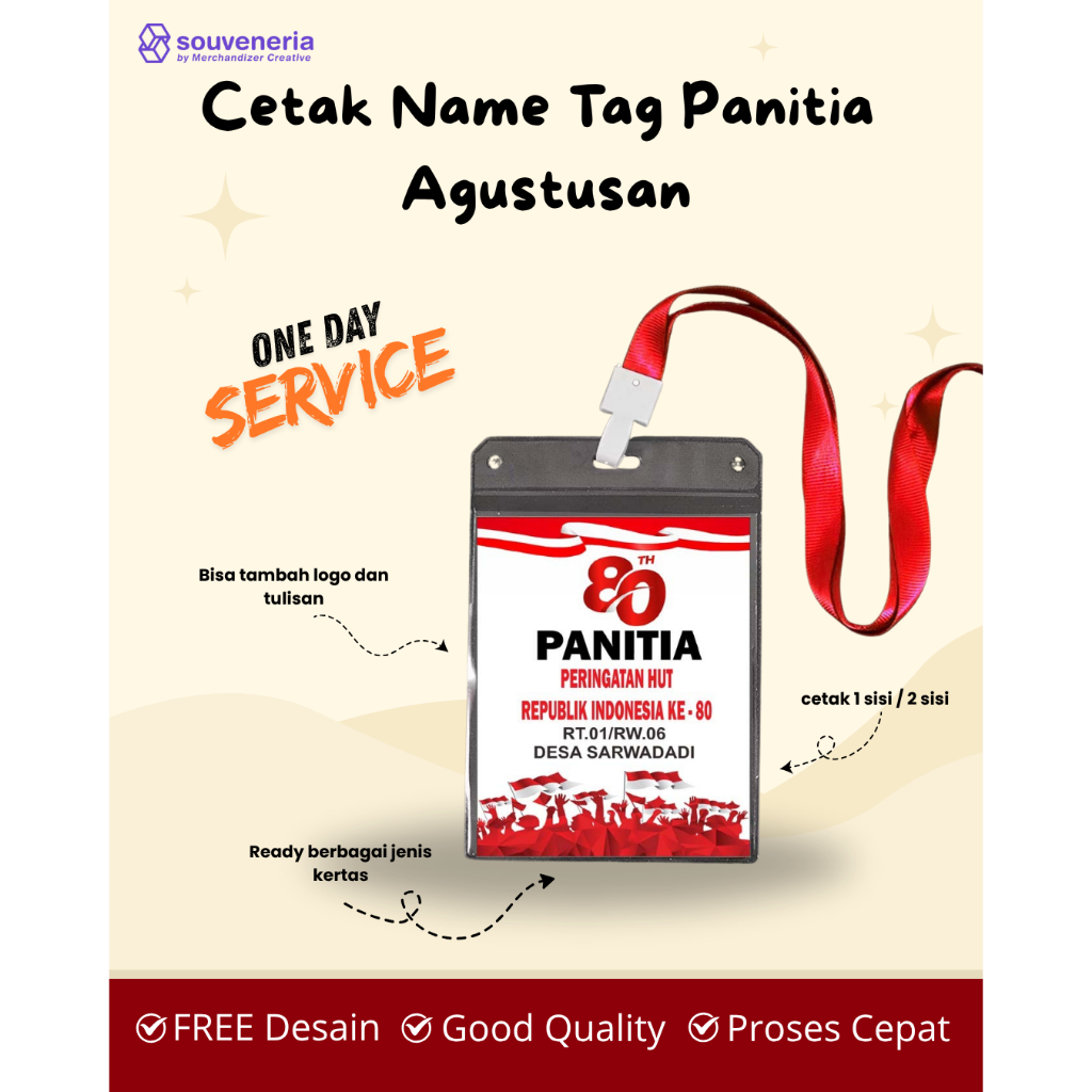 Jual Co Card/Tanda Pengenal Panitia 17 Agustusan ke 80 - READY TEMPLATE ...