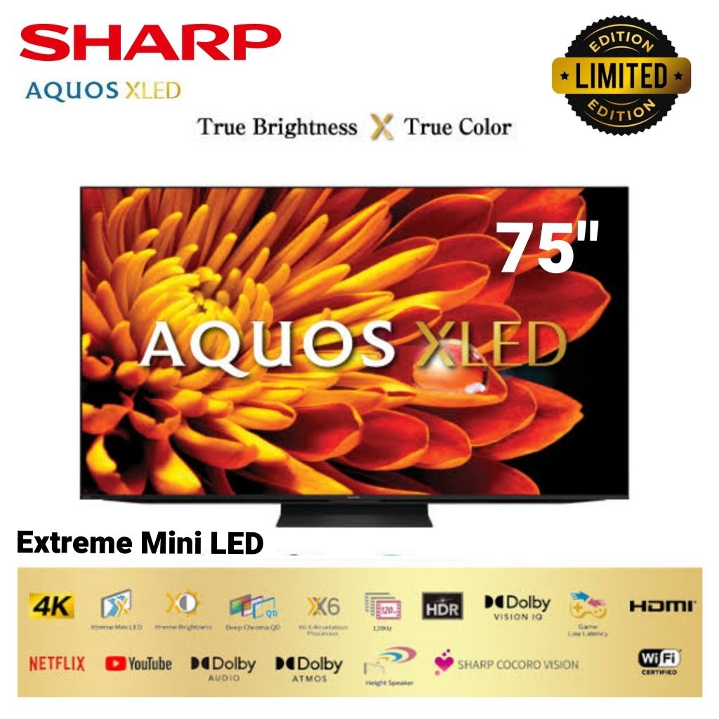 Jual TERMURAH! SHARP 75 Inch 4K Mini LED Google TV AQUOS XLED 4T ...