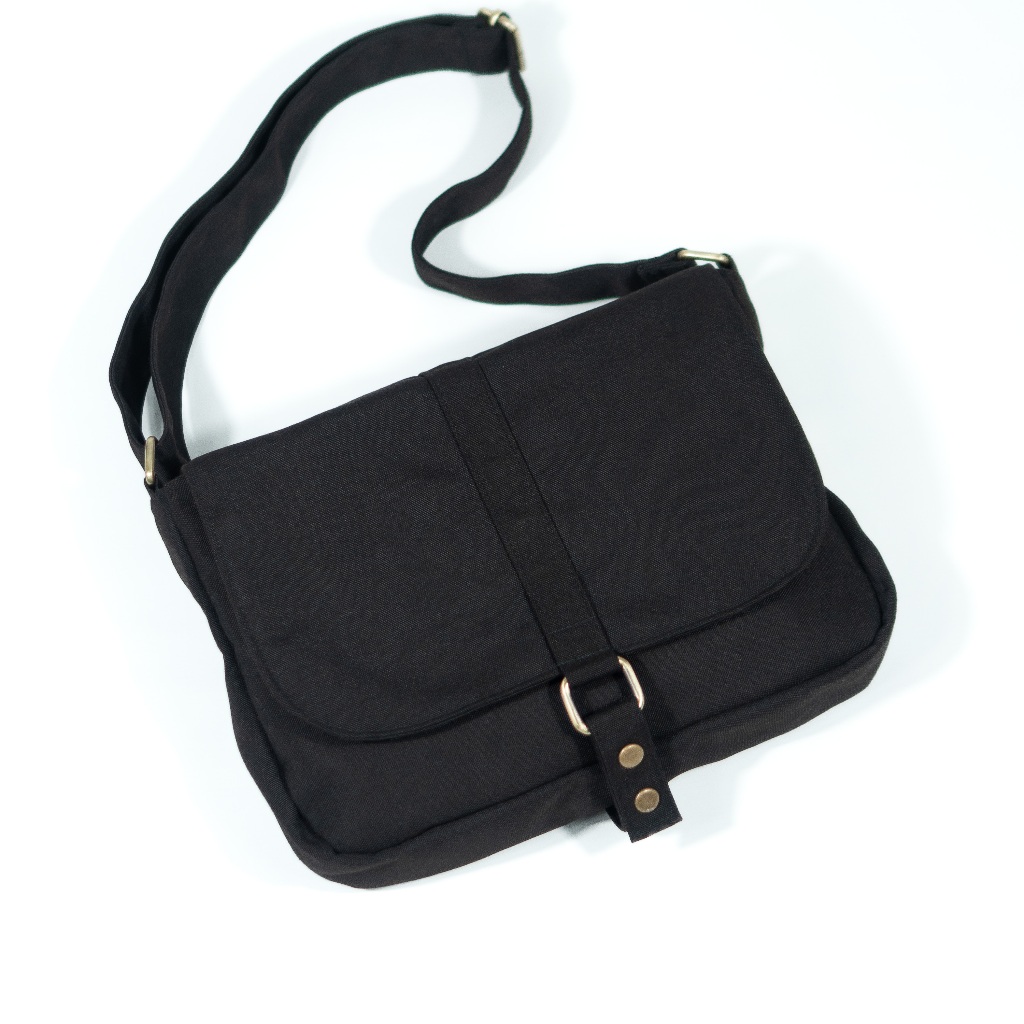 Jual RANU - Thevan Vintage Canvas Sling Bag Black | Tas Selempang ...