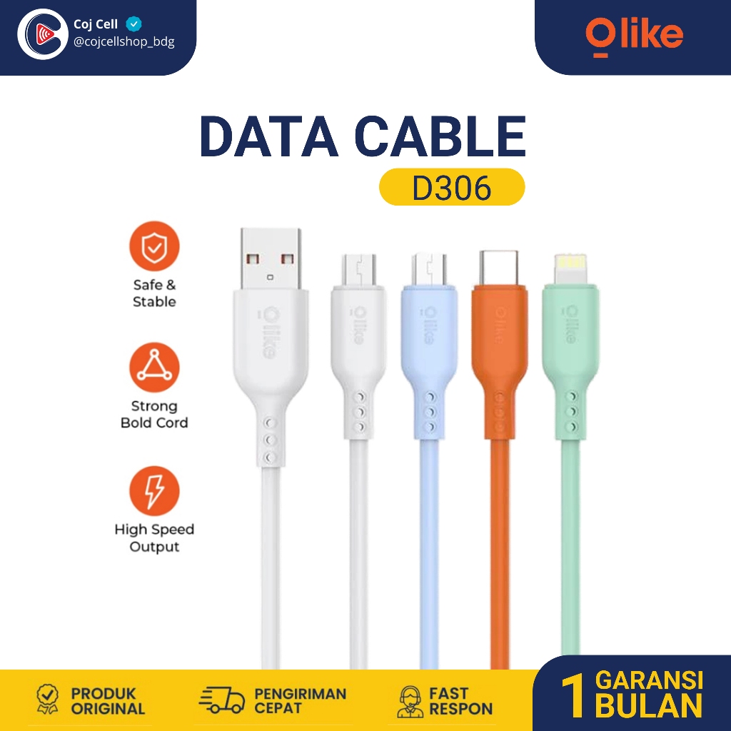 Jual Kabel Data Olike Fast Charging D306 Mix Color Type-C Lightning ...