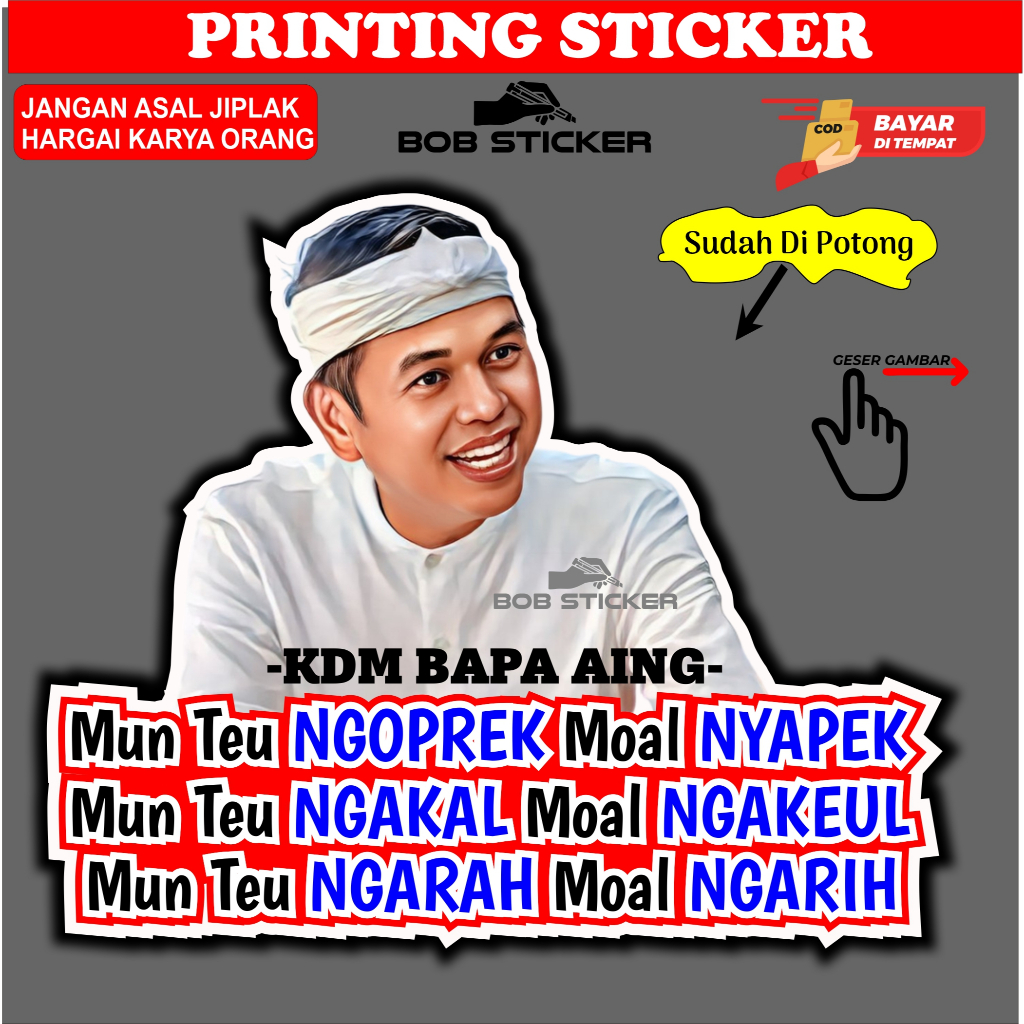 Jual Stiker kata kata KDM / dedi mulyadi / bapa aing / kang dedi mulyadi | Shopee Indonesia