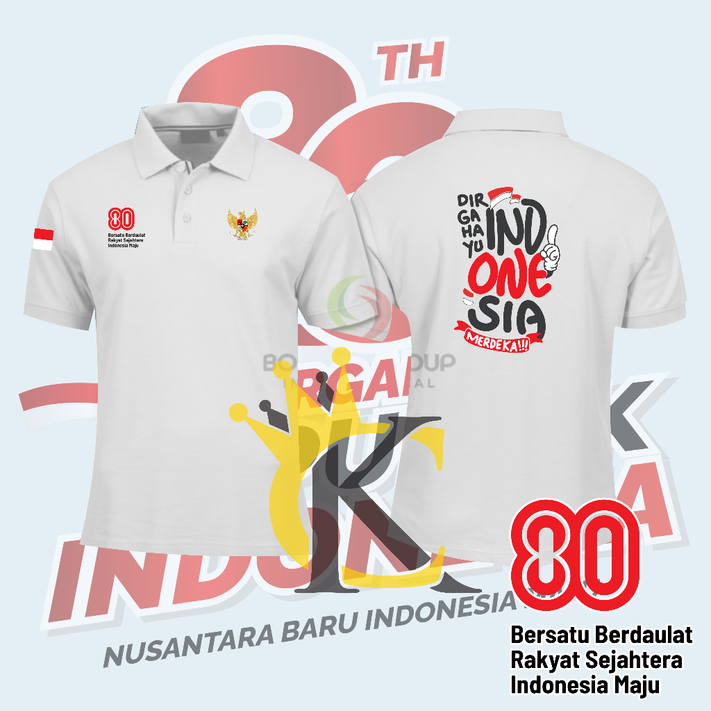 Jual Poloshirt HUT RI Ke 80 Tahun Indonesia Merdeka - Polo 17 Agustus ...