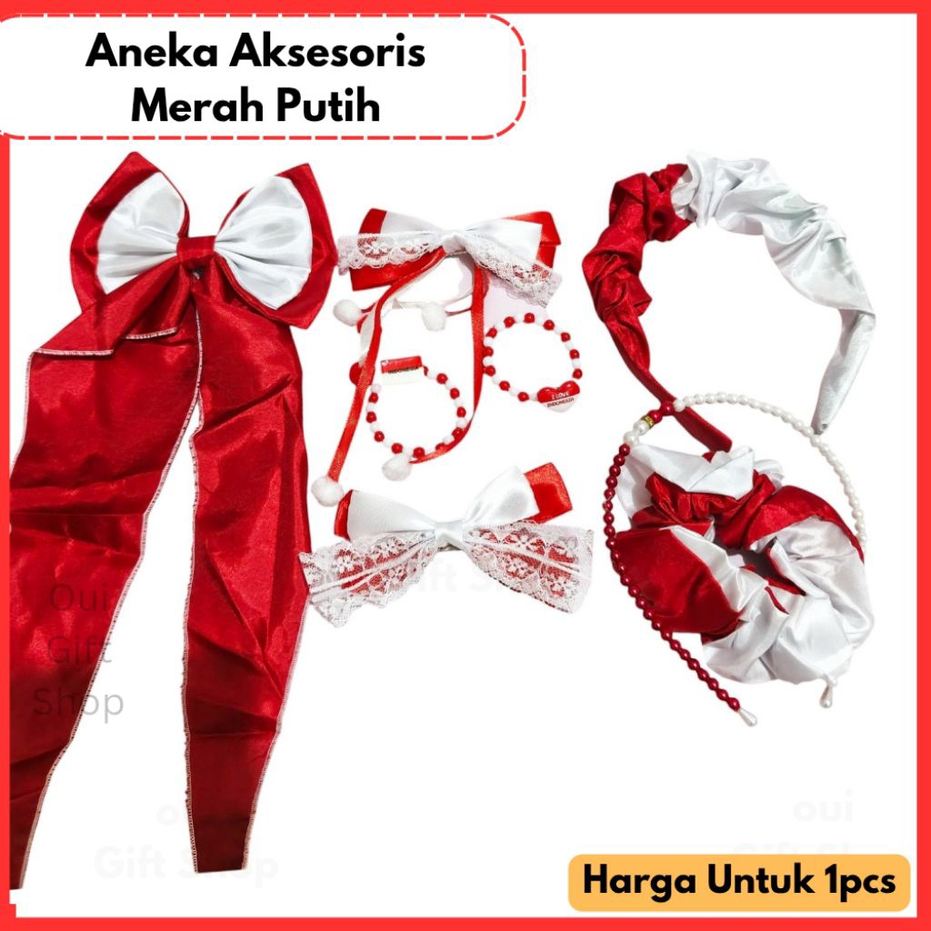 Jual BANDO MERAH PUTIH / PITA RAMBUT MERAH PUTIH / AKSESORIS RAMBUT HUT ...