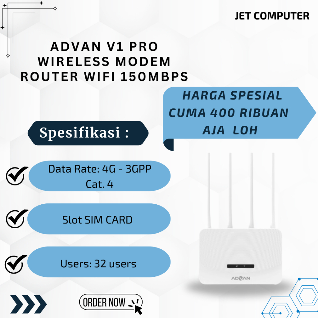 Jual ADVAN V1 PRO Wireless Modem Router Wifi 150 Mbps CPE 4G LTE ...