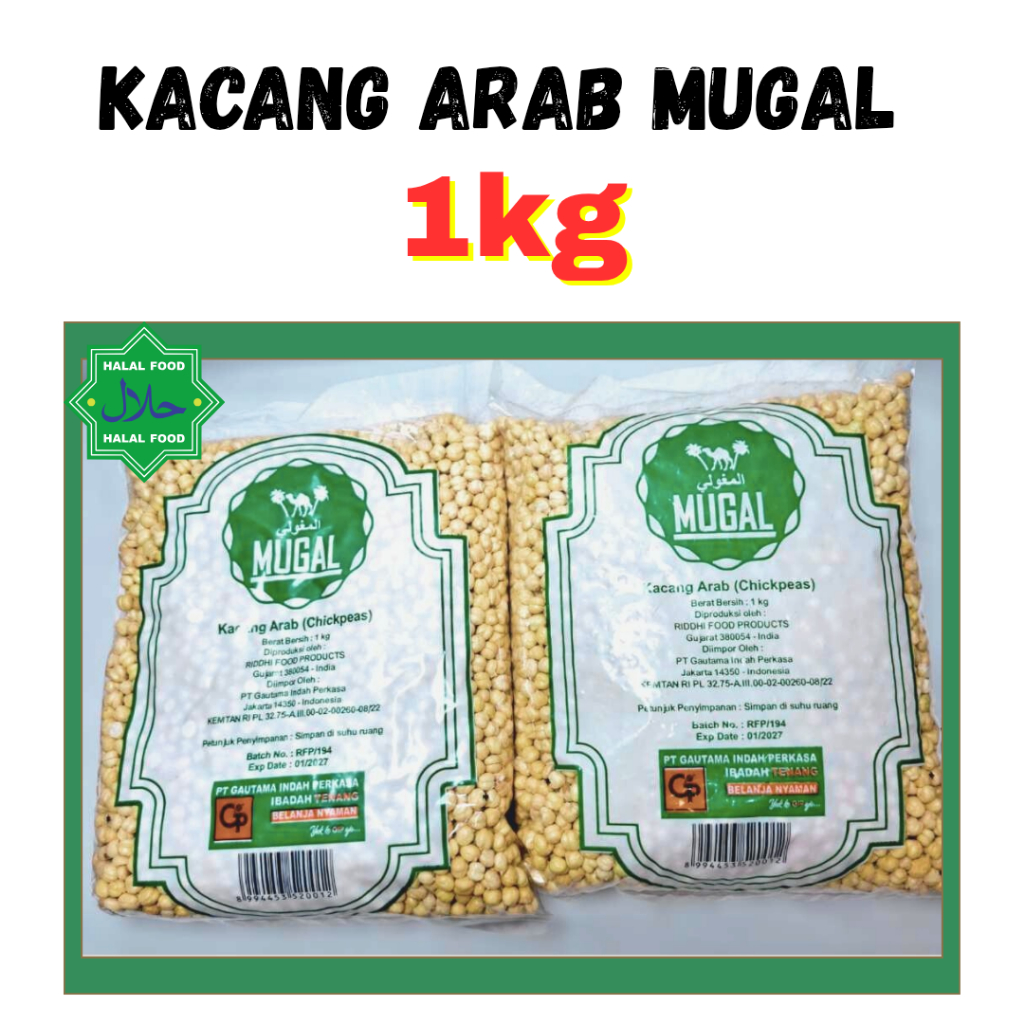 Jual Kacang Arab Mugal original 1kg original roasted chikpea hummus exp ...