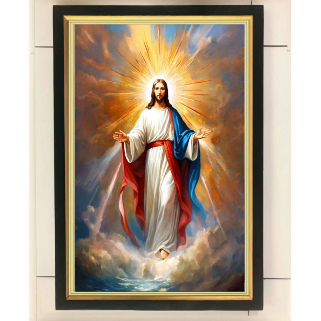 Jual hiasan dinding poster yesus kristus plus bingkai ukuran 53*35 ...