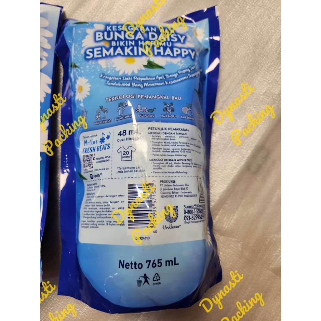 Jual molto pewangi active fresh pewangi pelembut pakaian pouch 765ml ...