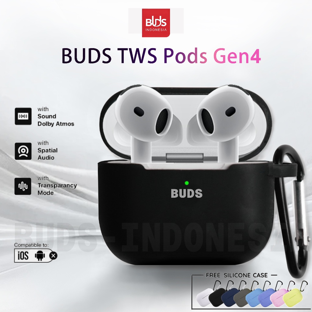 Jual BUDS TWS Pods Gen4 Earphone bluetooth headset iPhone + Free ...