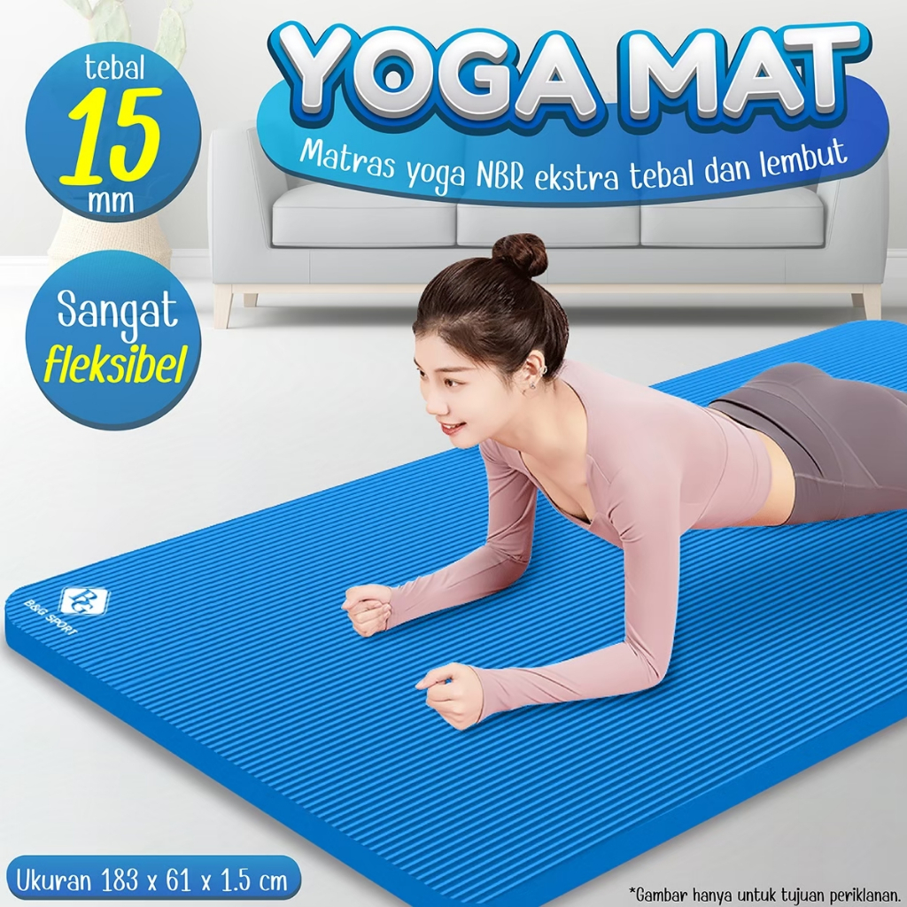 Jual HTD Sport Matras Yoga Matt NBR Olahraga Senam Lantai Meditasi Gym ...