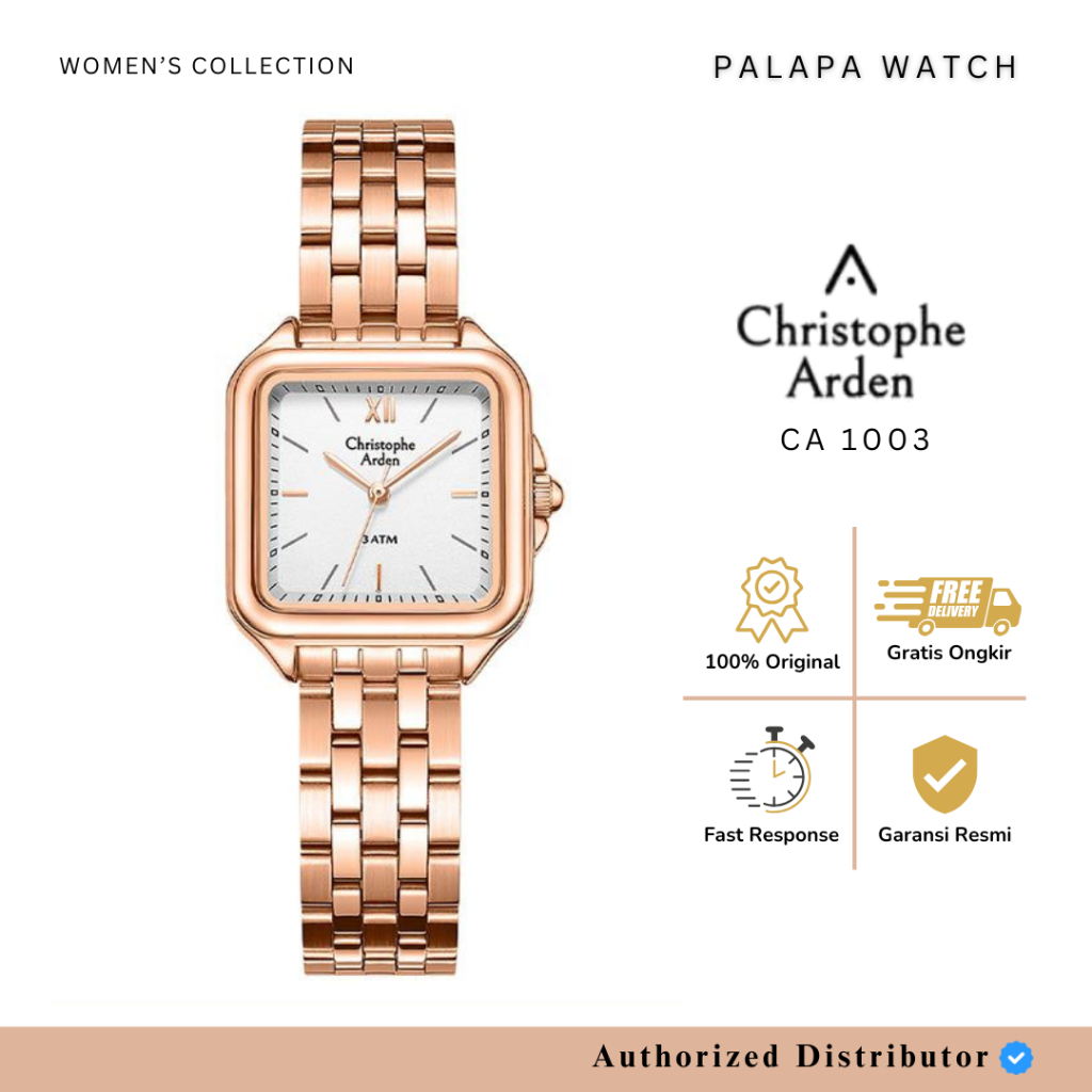 Jual Jam Tangan Wanita Christophe Arden CA 1003 CA1003 Rantai Leather ...