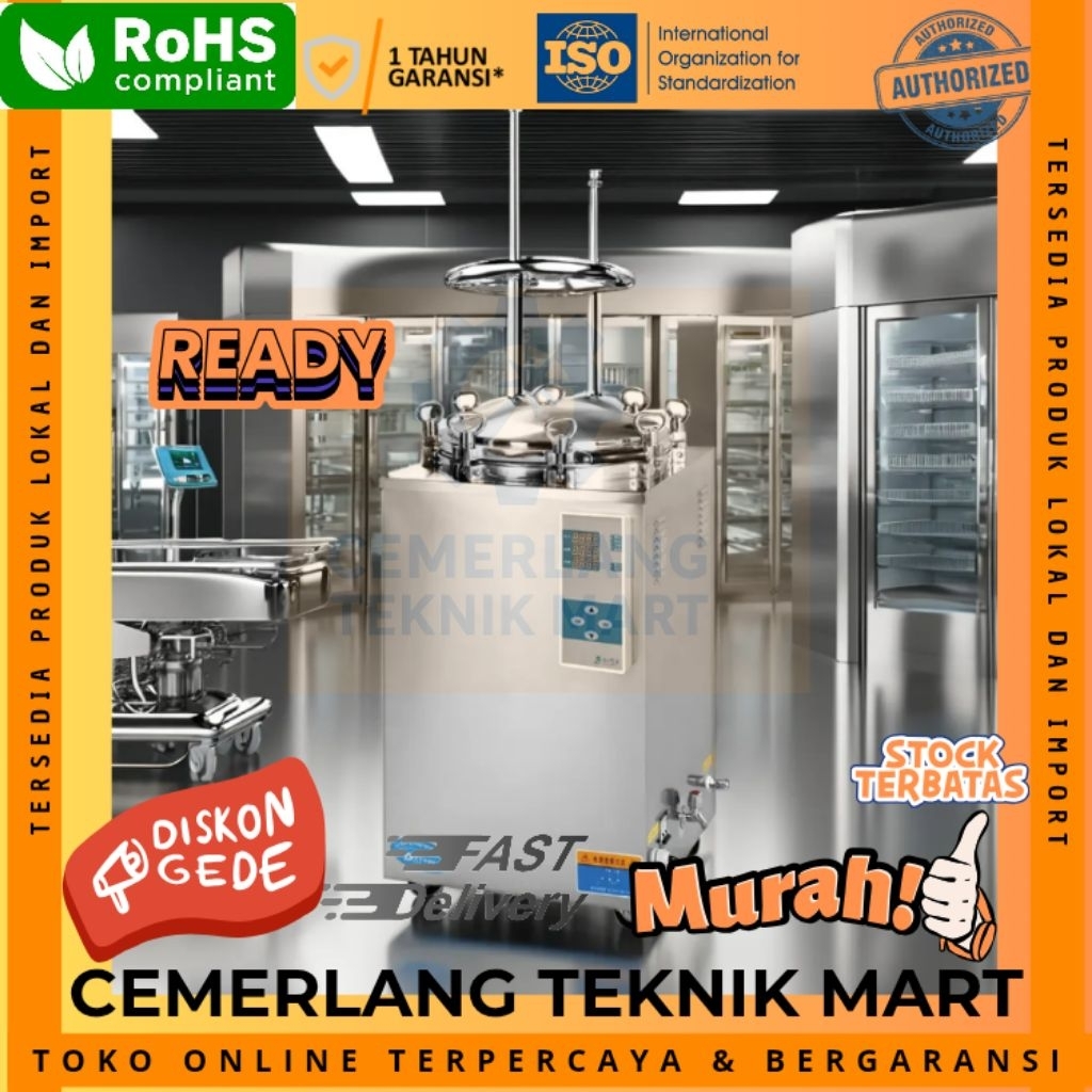 Jual Sterilisator Uap Tekanan 50L Digital LCD Autoclave Medis Dental ...