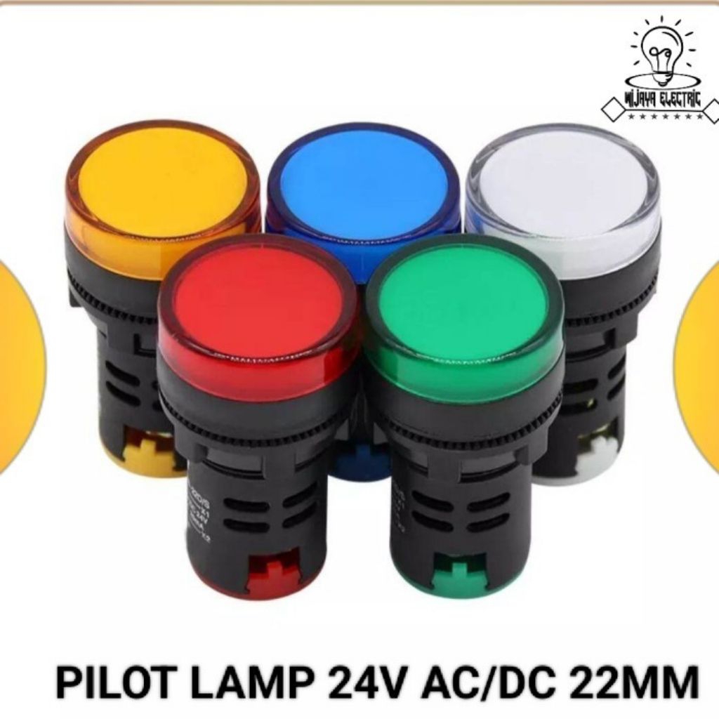 Jual pilot lamp 24V AC/DC 22mm merah lampu indikator panel 24v merah ...