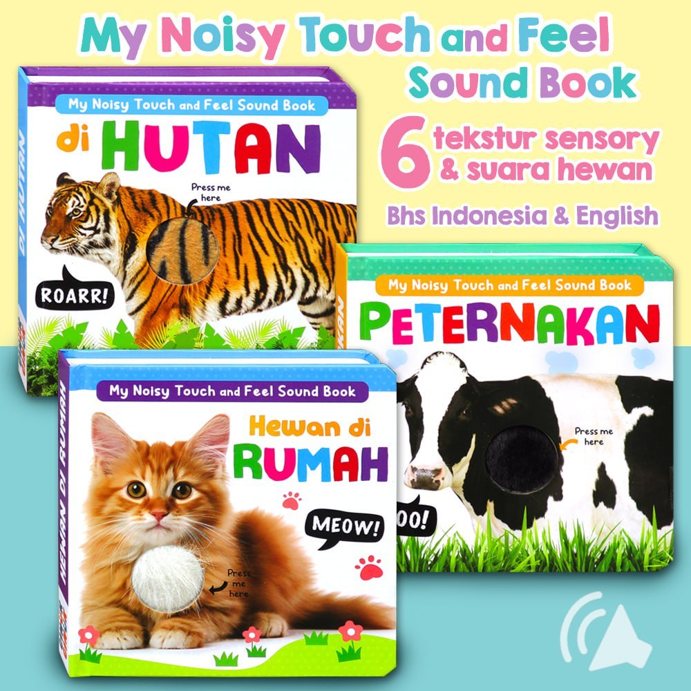 Jual Sound Book Touch and Feel HEWAN (ada tekstur sensory & suara hewan ...