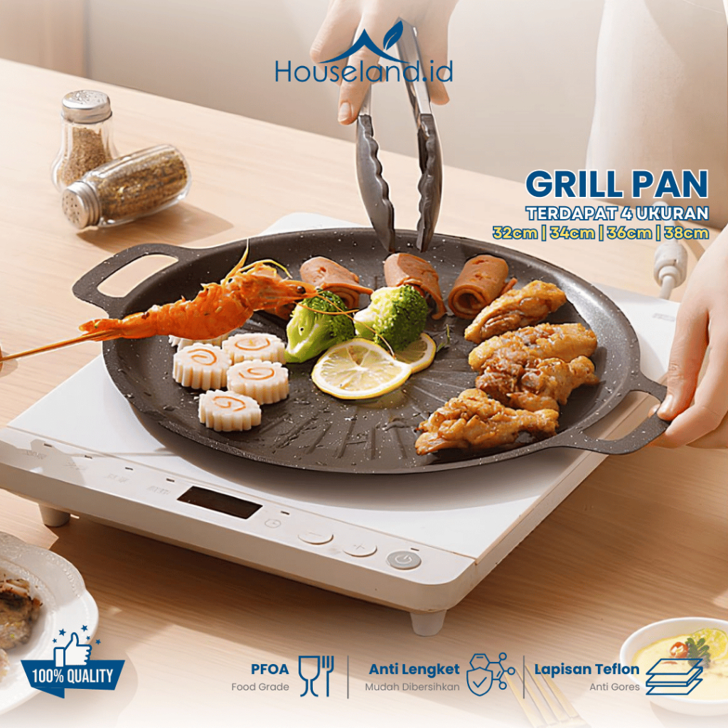 Jual Korean Grill Pan Anti Lengket Datar BBQ Dapur Ukuran Besar ...