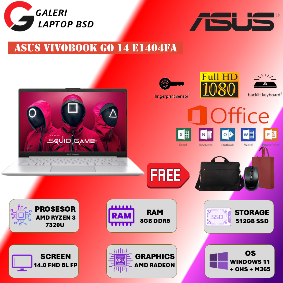 Jual Laptop Asus Vivobook 14 E1404FA AMD Ryzen 3 7320U RAM 8GB SSD ...