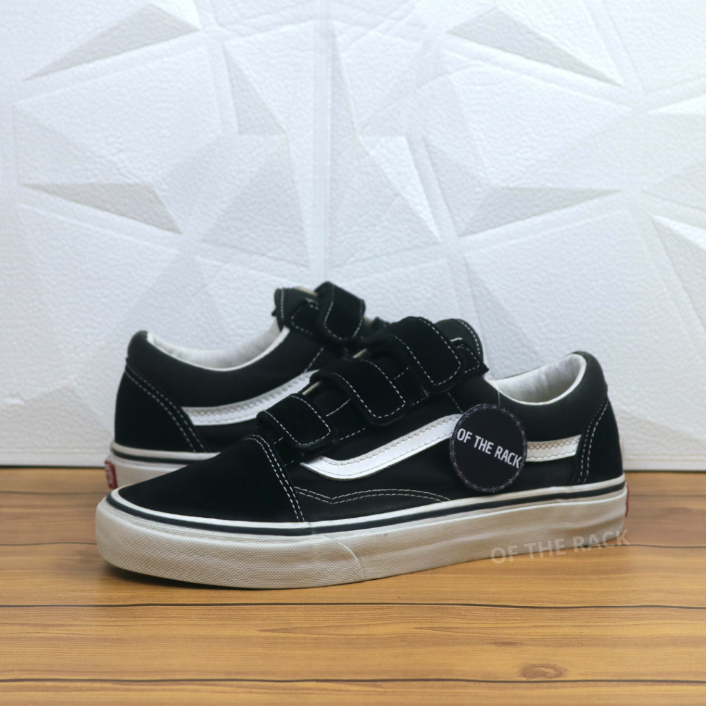 Jual Sepatu Old Skool Velcro Black White Sneakers Casual Oldskool Hitam ...