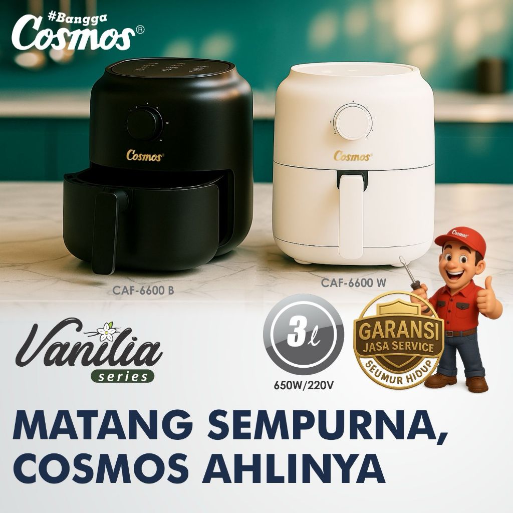 Jual Cosmos Air Fryer CAF-6600 Vanila Series | Shopee Indonesia