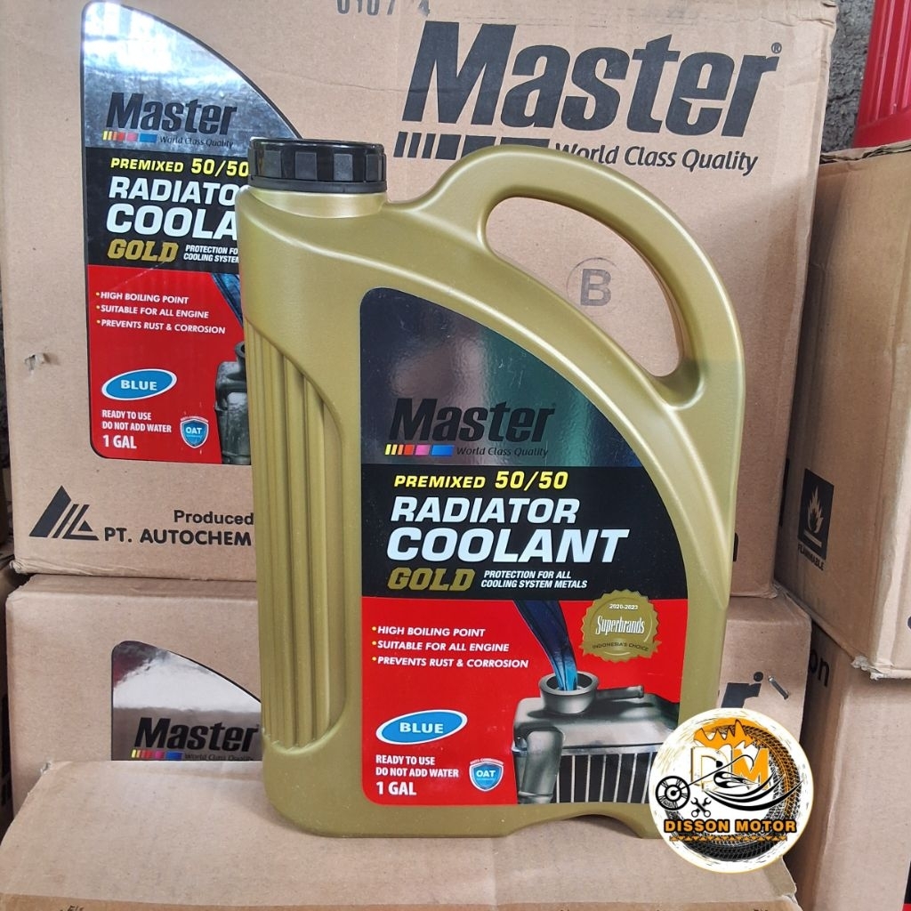 Jual Air Radiator Coolant Master Gold 50/50 Biru 4 Liter / Air Radiator ...