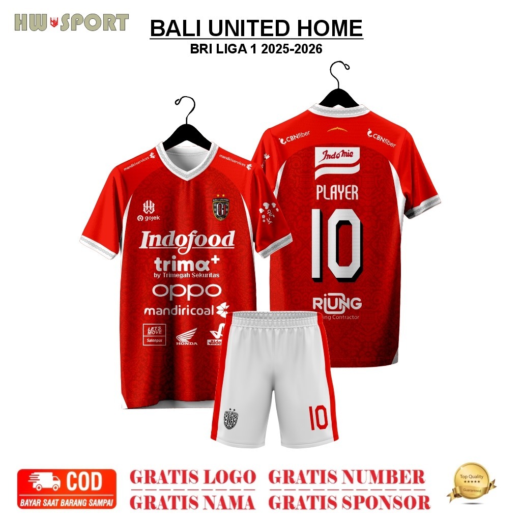 Jual Jersey BALI UNITED HOME - BRI LIGA 1 Terbaru 2025-2026 Full ...