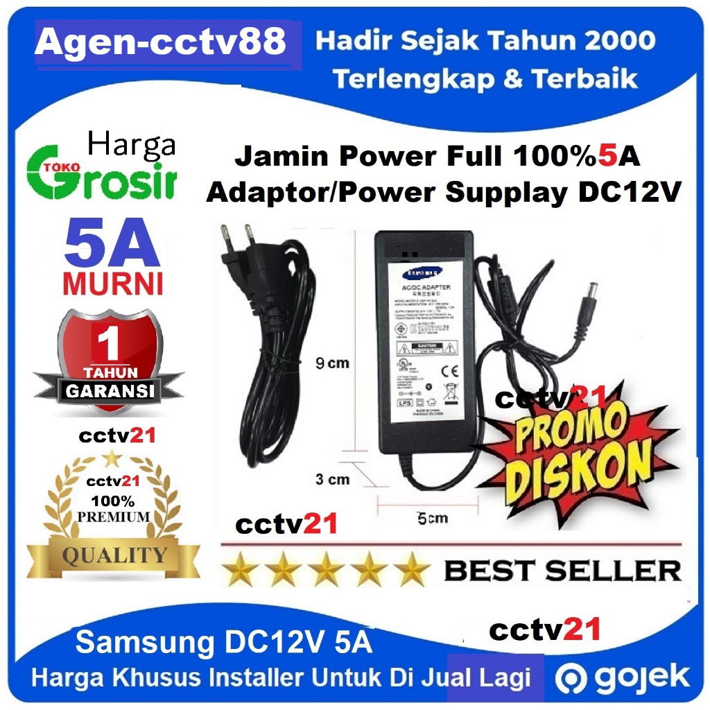 Jual Adapter - Adaptor - Power Supply -12V 5A Murni 100% Harga Reseller ...