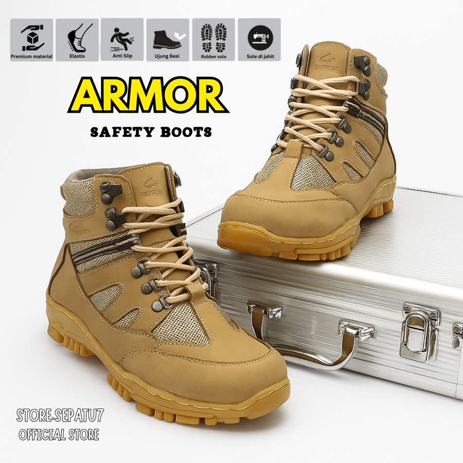Jual Sepatu Safety Pria Boots Armor Safety Boots Sepatu Outdor Turing ...