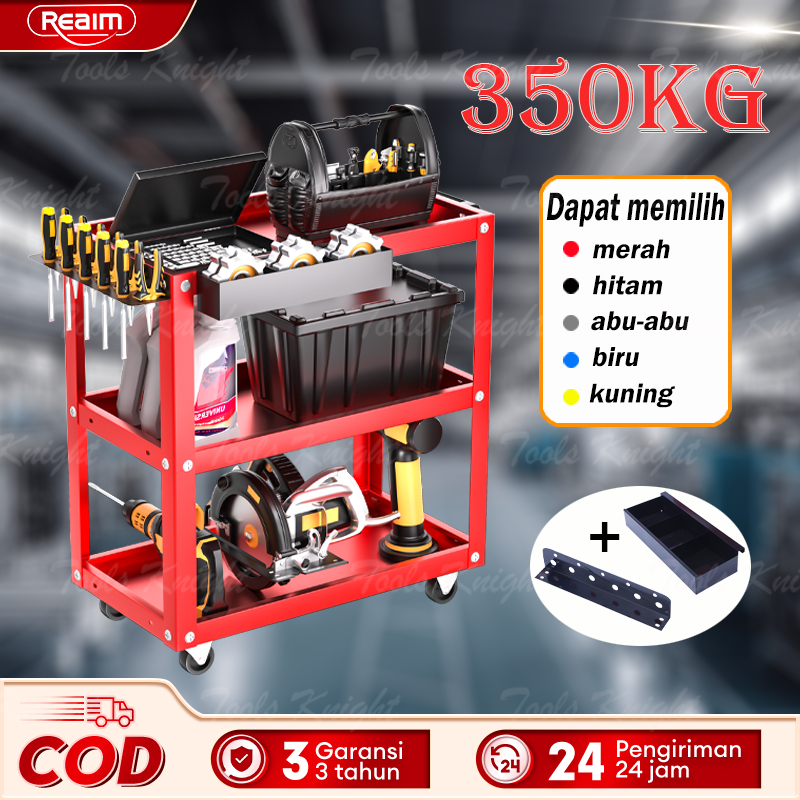 Jual Reaim Troli Bengkel Rak 3 Susun Perkakas Trolly kabinet alat tiga ...