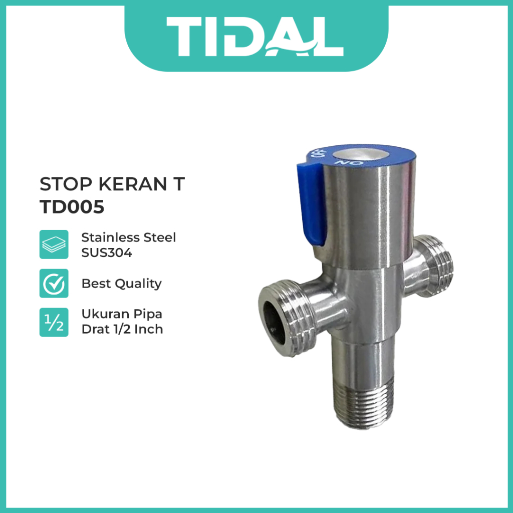Jual Stop Kran Double Cabang T Keran Angle Valve Tidal TD005 | Shopee ...