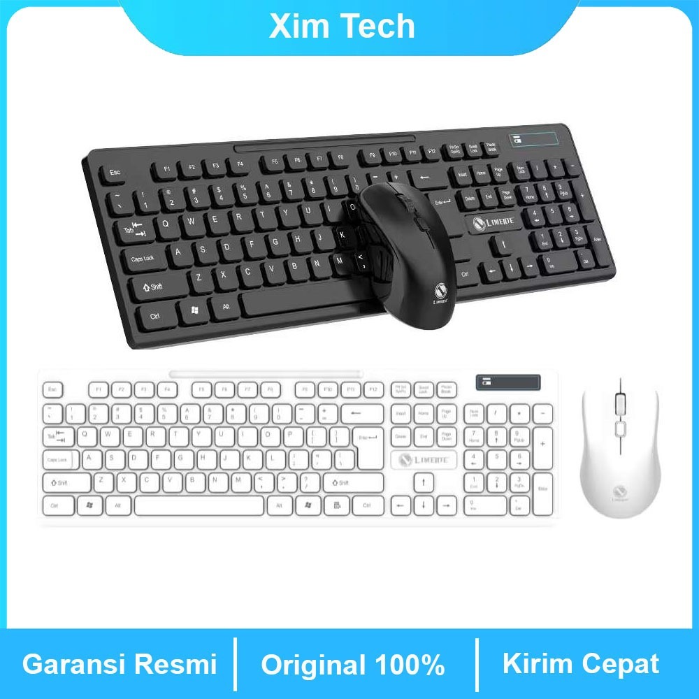 Jual 【Xim Tech】wireless keyboard hitam energi cerdas tahan lama daya ...