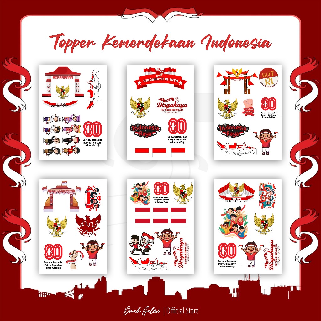 Jual TOPPER TERBARU AGUSTUS HUT RI KE 80 Tahun | HIASAN AGUSTUS ...