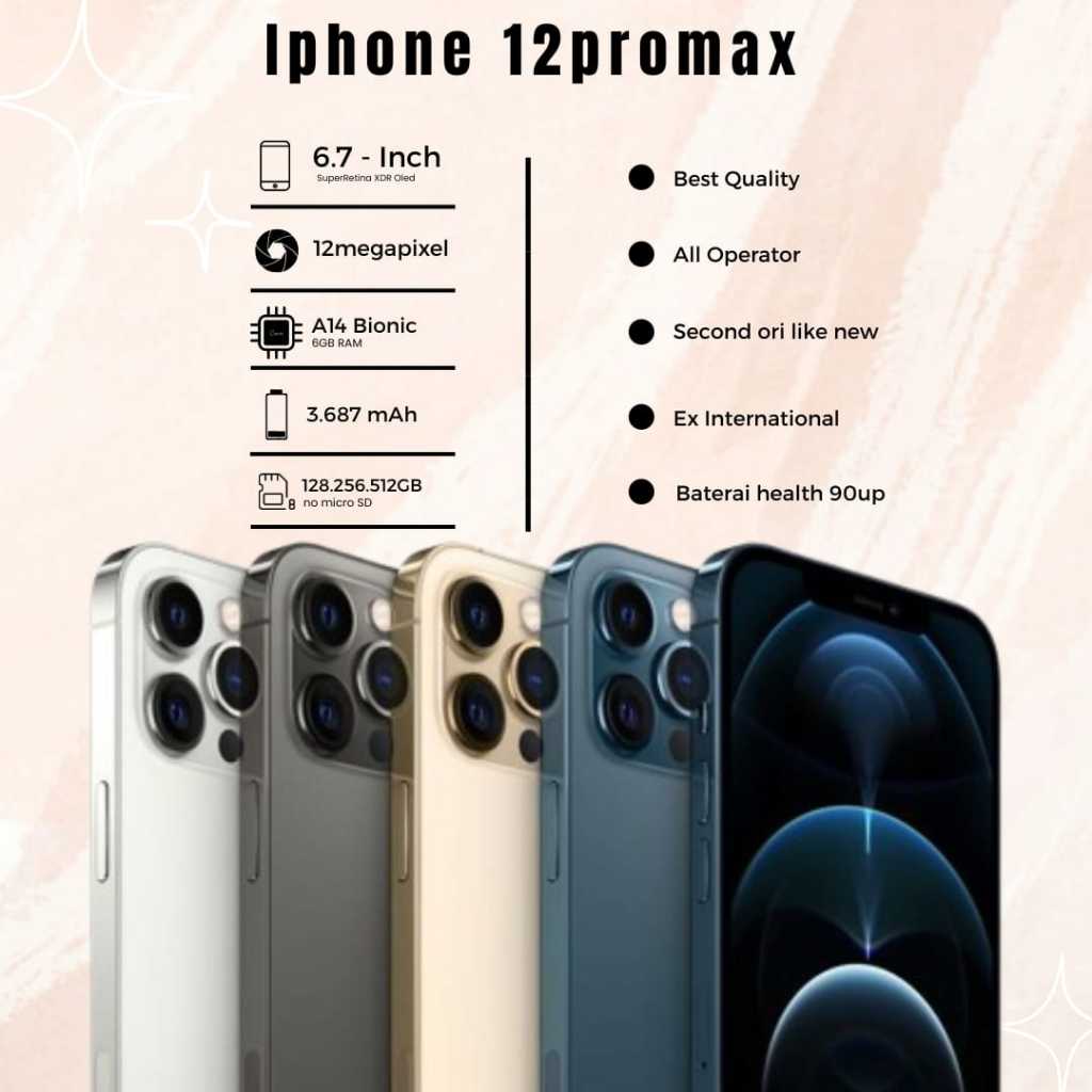 Jual iPhone 12 Pro Max 512GB/ 256GB / 128GB Second ORIGINAL MULUS ...