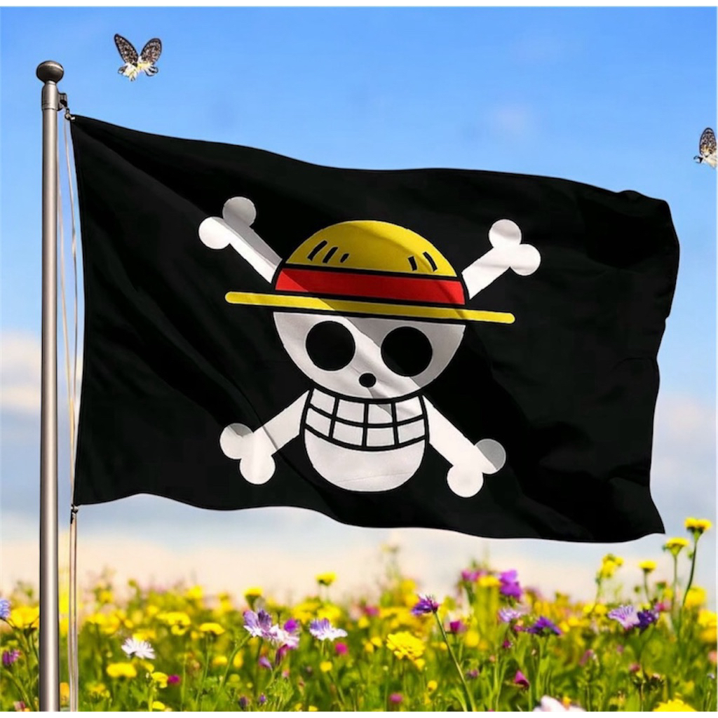 Jual flag bendera one piece luffy bajak laut | Shopee Indonesia