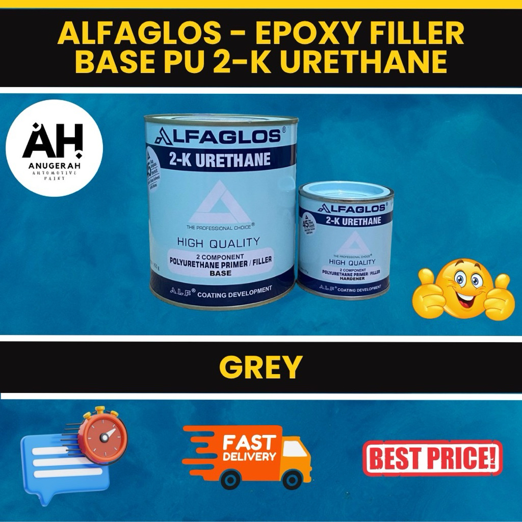 Jual Alfaglos Epoxy Filler Base PU 2-K Urethane (1.2 Liter / Set ...