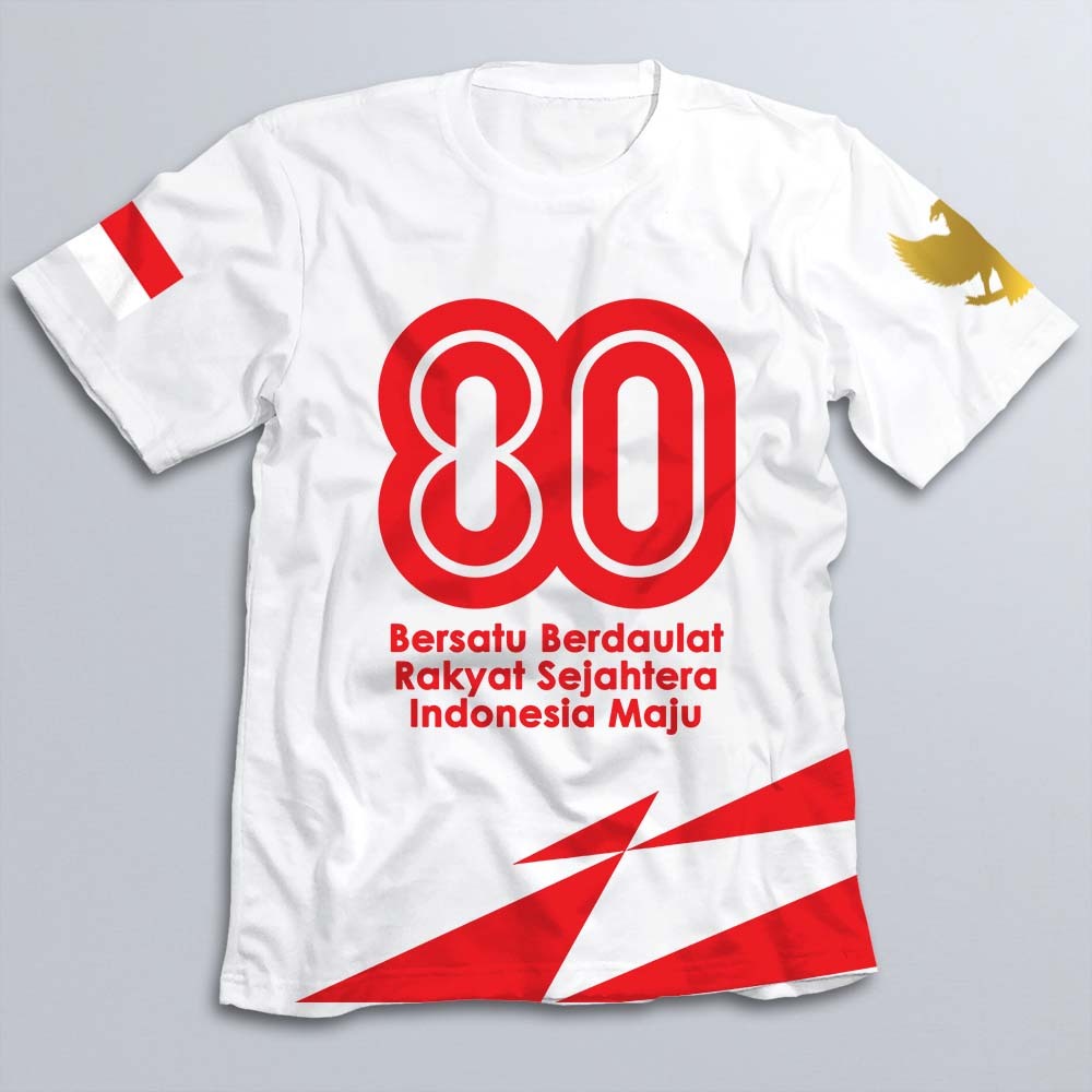 Jual Dejava Baju Kaos HUT RI Ke 80 17 Agustus 2025 - Kaos Indonesia Merdeka Merah Putih ...