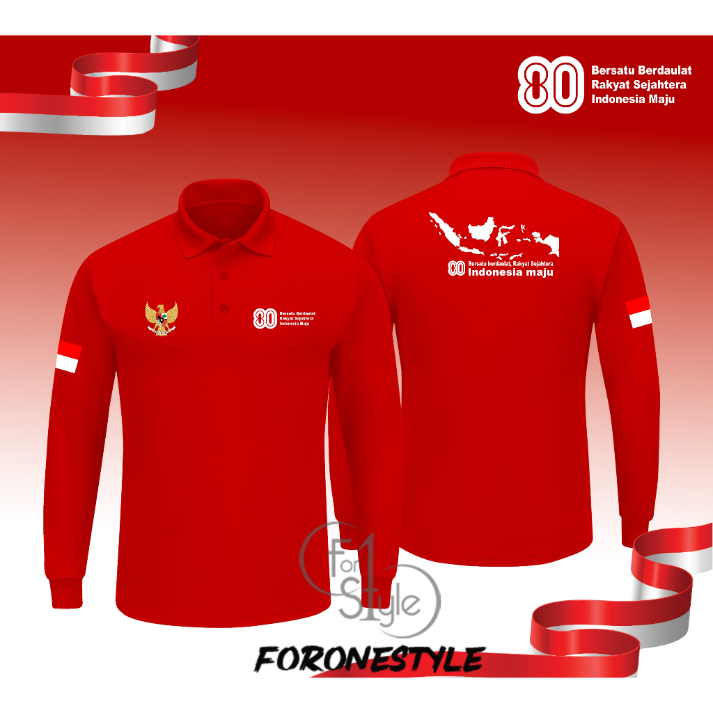 Jual TYPE 2 - KAOS KERAH PANJANG AGUSTUS 80th Nusantara Baru Indonesia Maju - BAJU KERAH PANITIA ...