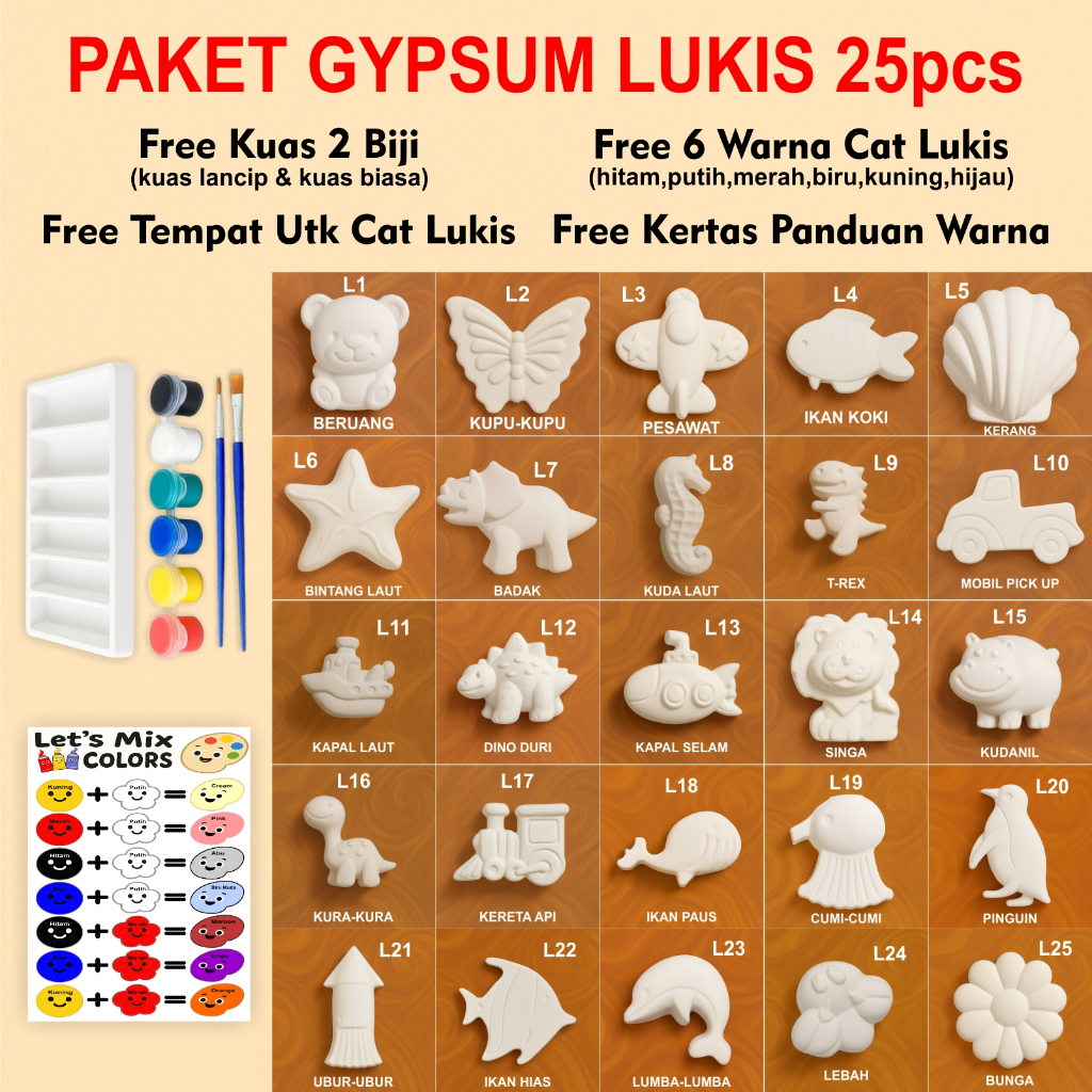 Jual Mainan Anak Mewarnai Melukis Patung Isi 25 Pcs | Shopee Indonesia