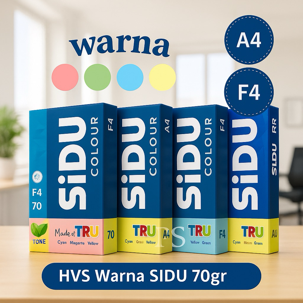 Jual Kertas HVS Warna SIDU 70gr A4 & F4 - Isi 500 Lembar | Shopee Indonesia