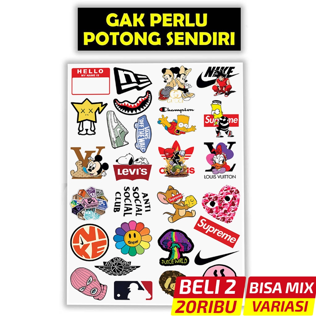 Jual Stiker Pack Hypebeast Aesthetic | Vinyl Waterproof | Laptop Koper ...