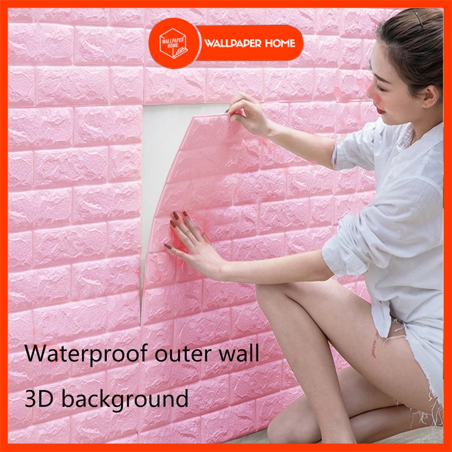 Jual Wallpaper Dinding Foam 3D Kecil Motif Batu Bata/Walpaper Stiker ...