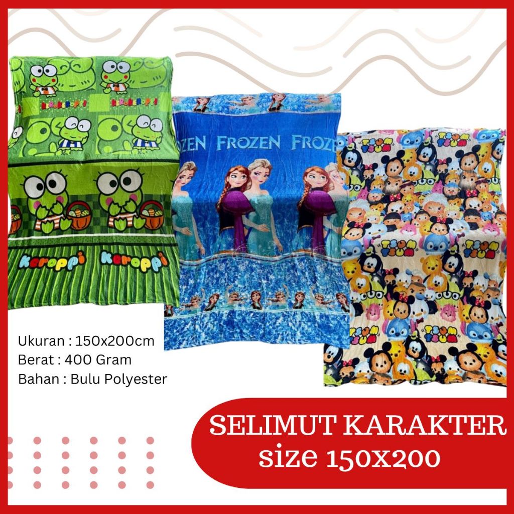 Jual RC Selimut Bulu Karakter Anak Gramasi 400gr Ukuran 150X200 Tanpa ...