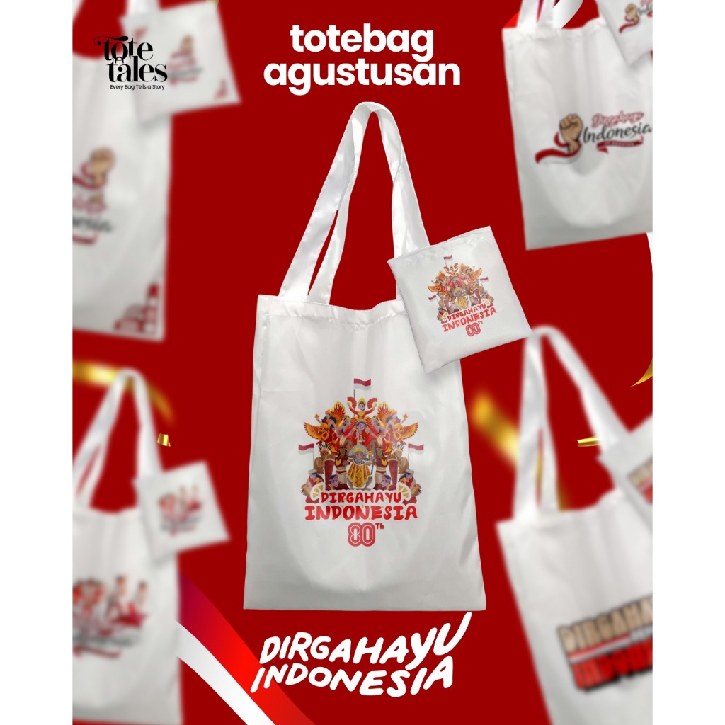 Jual Totebag Custom Tema 17 Agustusan, Souvenir kemerdekaan, Totebag ...