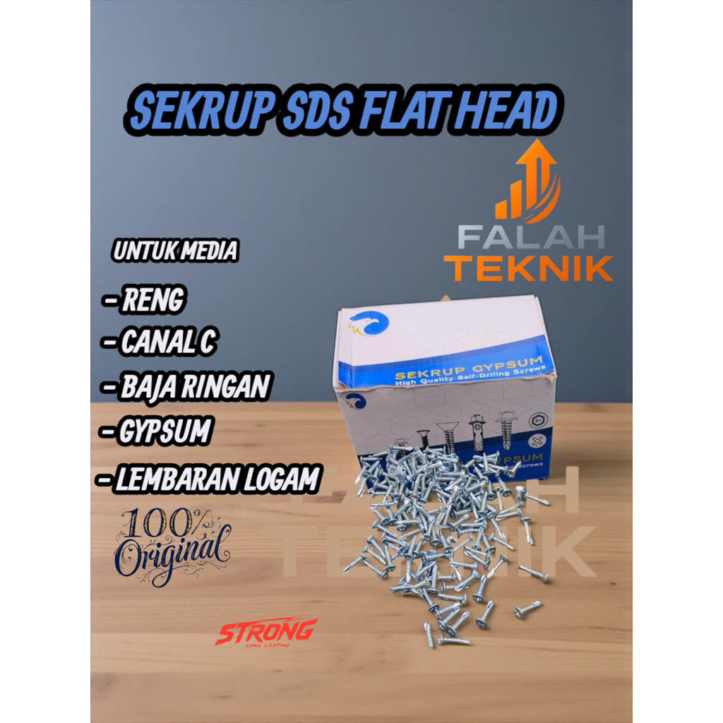 Jual Skrup Mata Roofing Flat Head (FH) SDS FH 8x18 dan 8x25 SDS Self ...